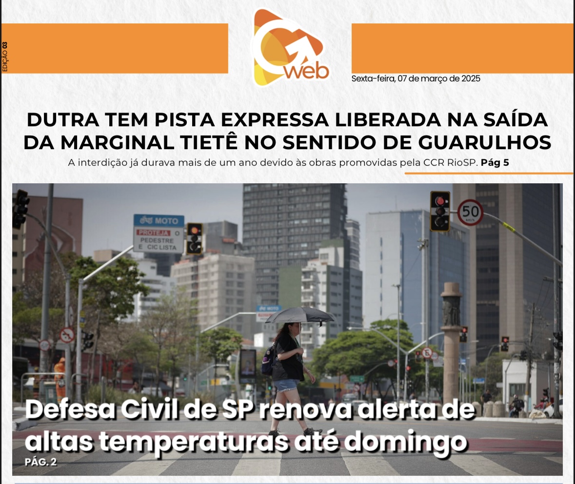 Confira o resumo da semana com o PDF do GWeb - Edição 3 - GuarulhosWeb